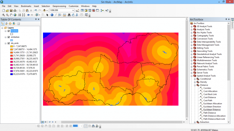 Distancia euclidiana y reclasificación raster con ArcGIS – GEASIG