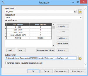 Distancia euclidiana y reclasificación raster con ArcGIS – GEASIG