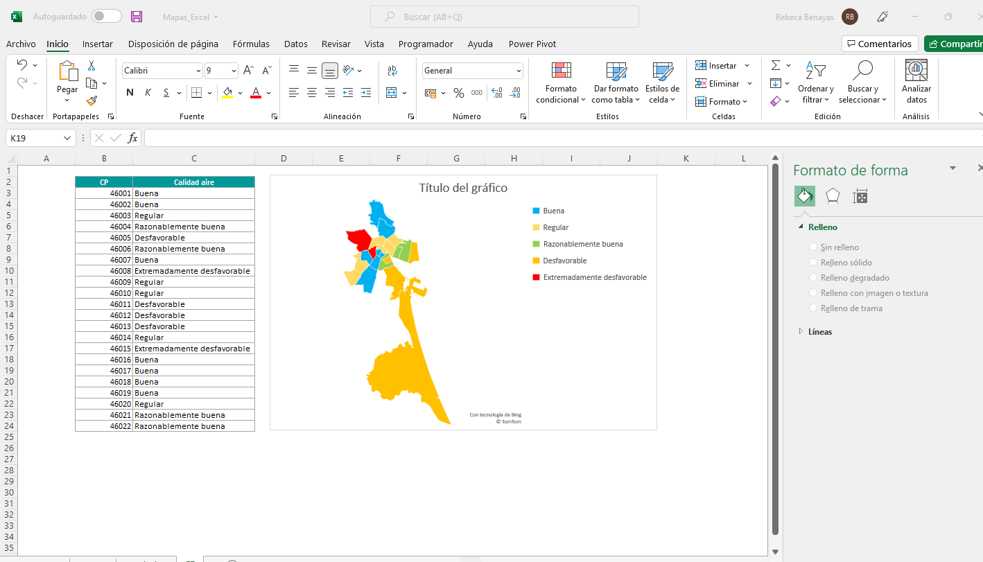 Crear un mapa en Excel | Tutoriales | GEASIG