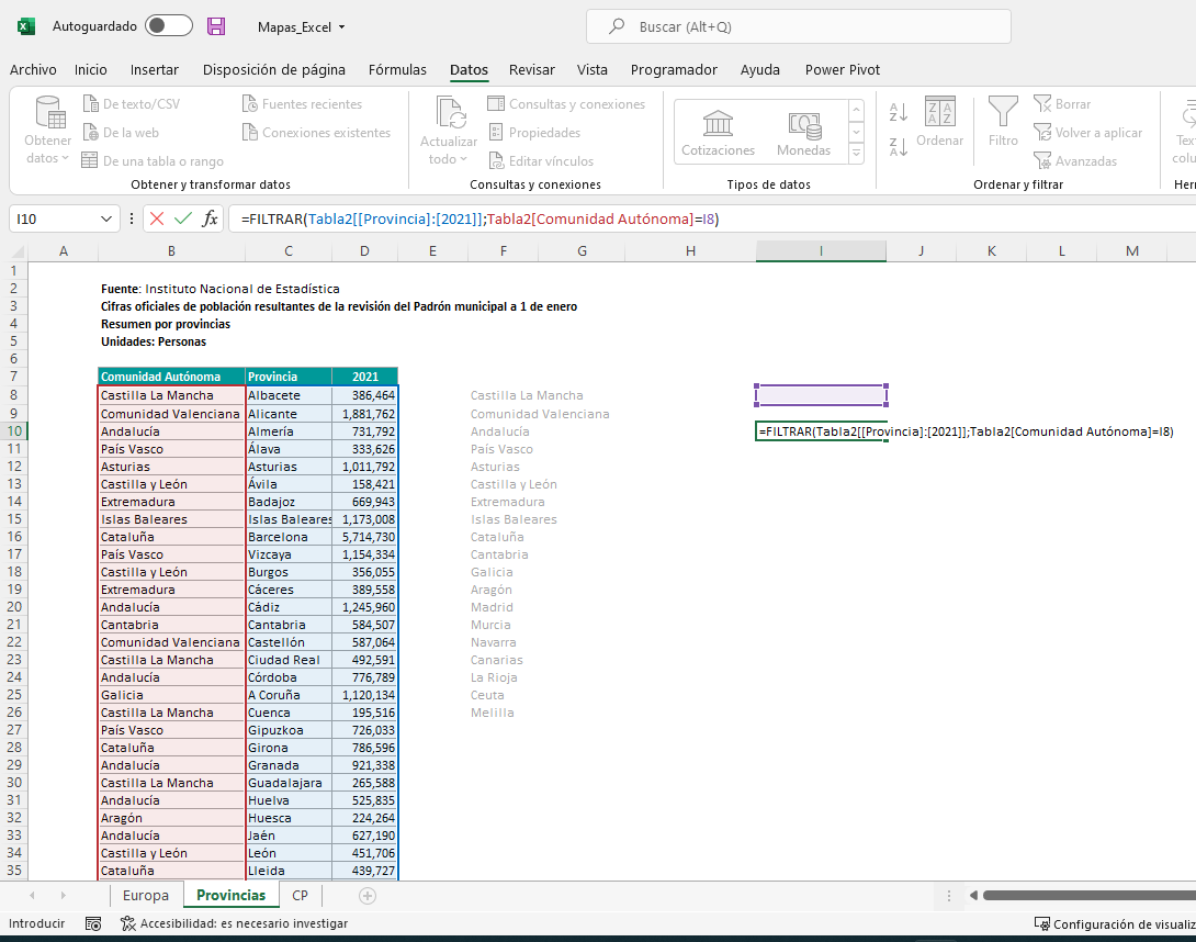 Crear un mapa en Excel | Tutoriales | GEASIG