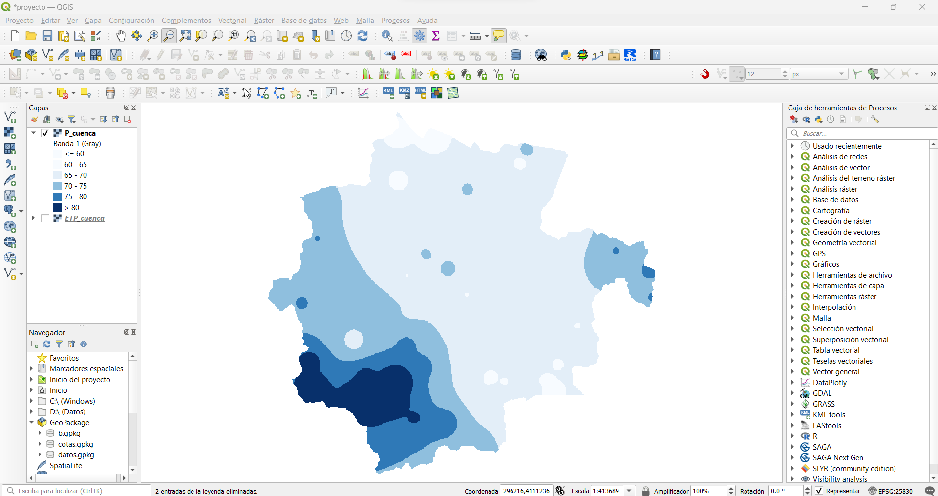 Sustituir valores de un raster con QGIS – GEASIG