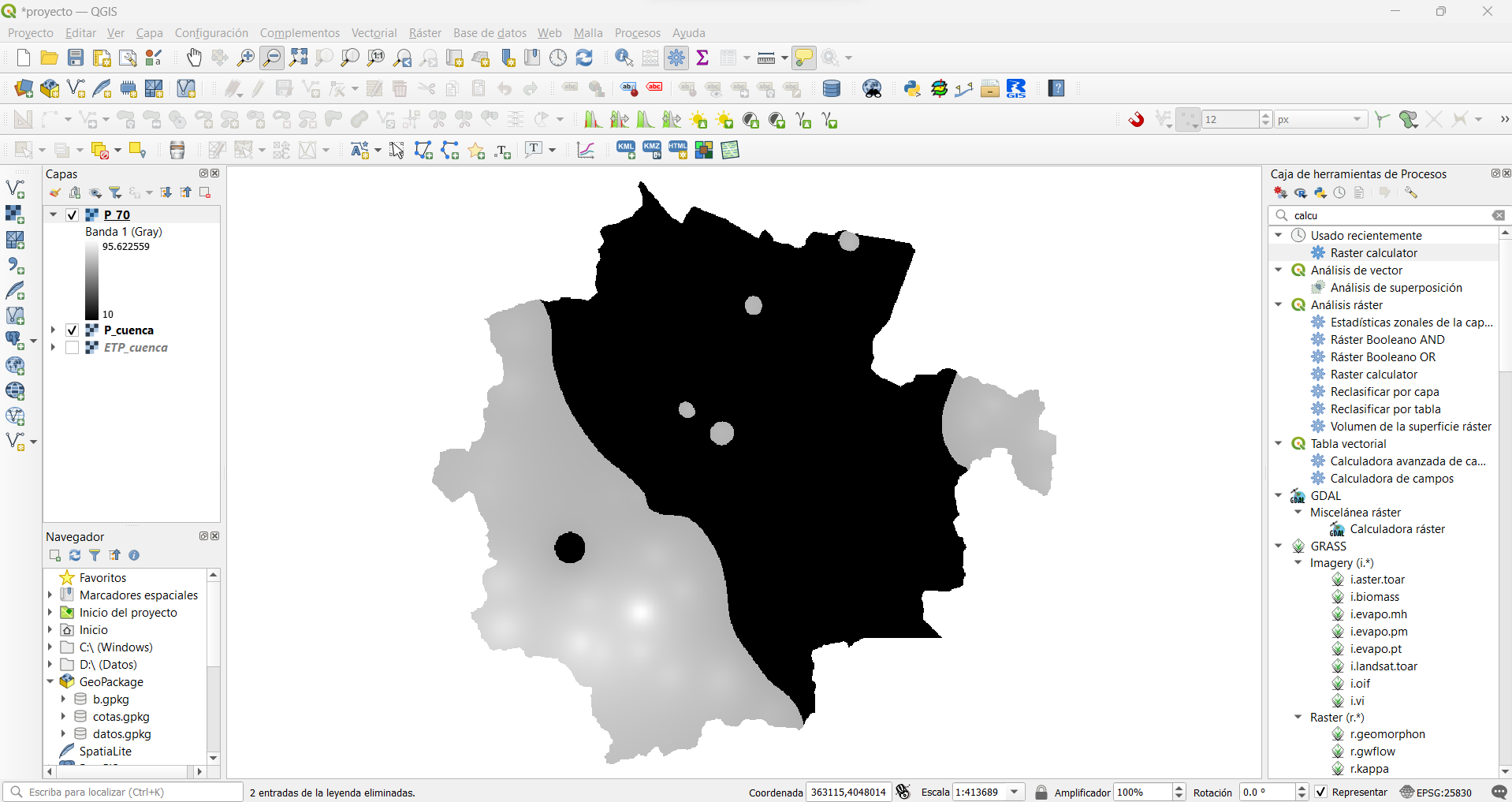 Sustituir valores de un raster con QGIS – GEASIG