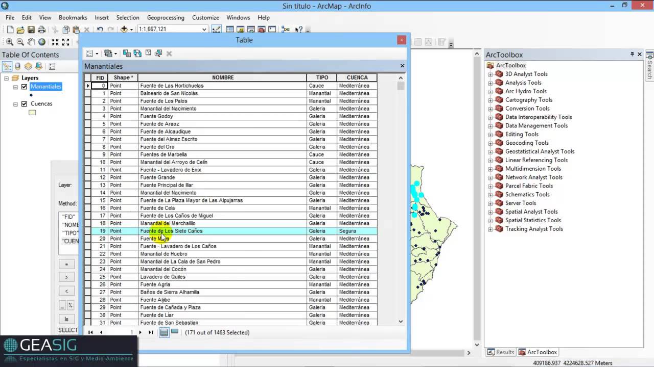 Selección de entidades vectoriales con ArcGIS | GEASIG